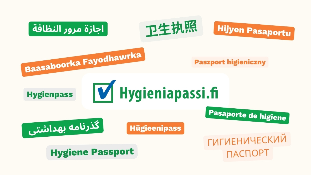 Hygiene passport Hygieniapassi englanti